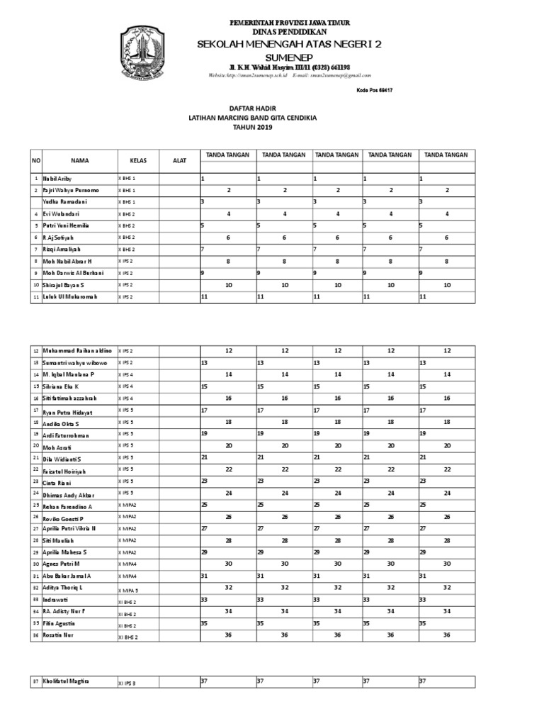 Absen Marching Baru | PDF