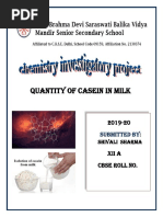 Casein Quantity in Milk Samples Study | PDF | Chemistry | Nutrition