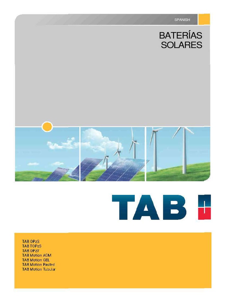 Catalogo Batería Tab Solar | PDF | Batería recargable | Electricidad