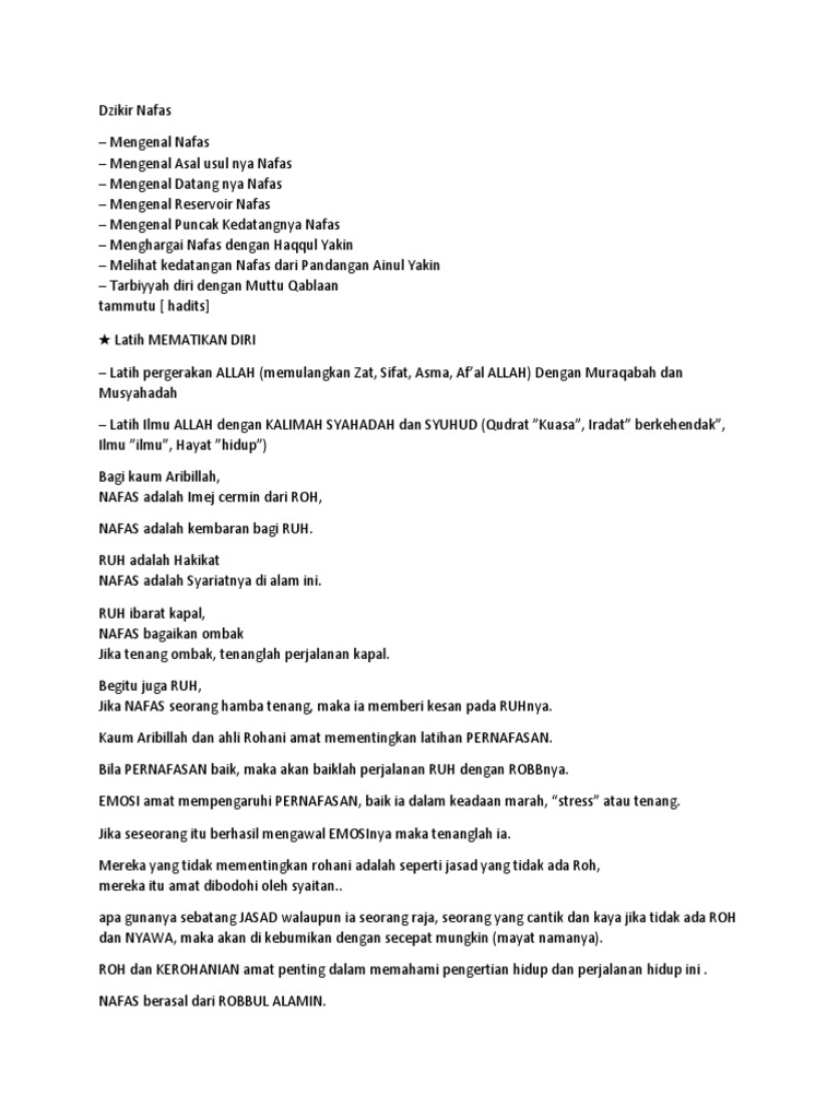 Dzikir Nafas | PDF