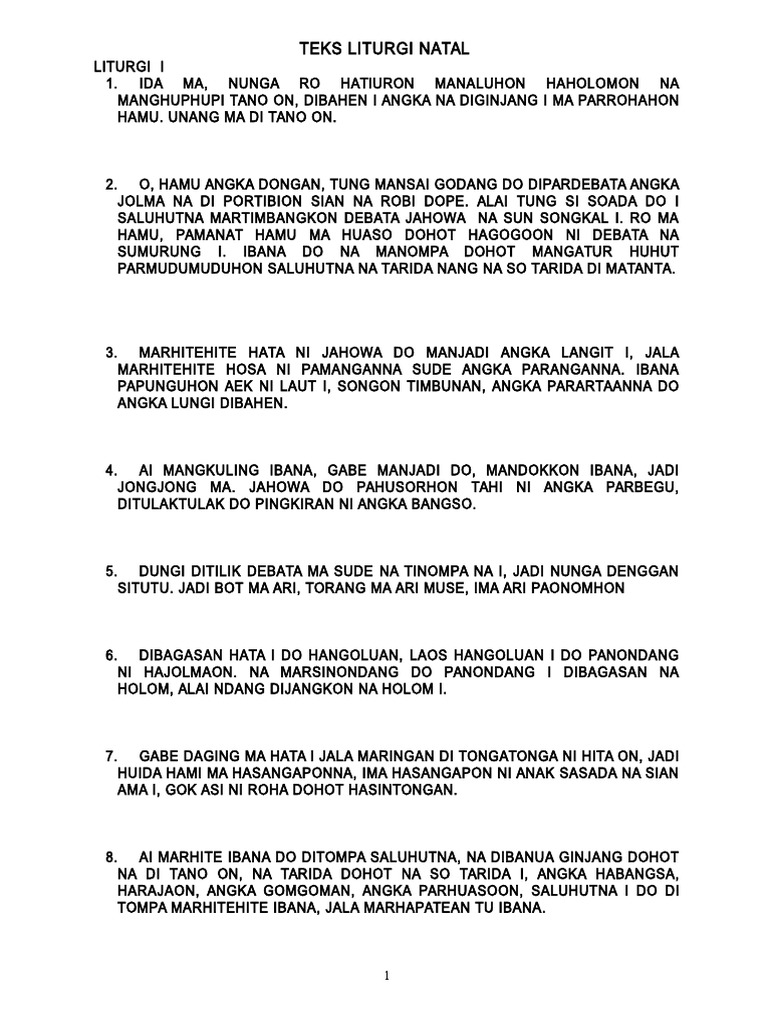 Teks Liturgi Natal | PDF
