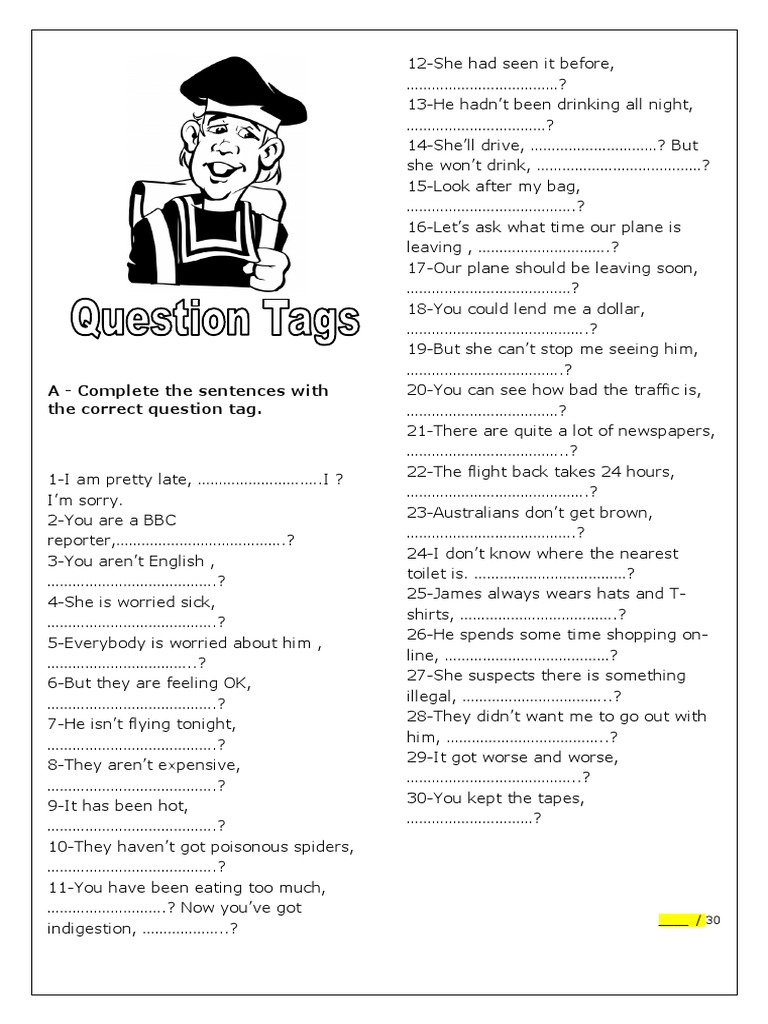Question Tags 20 | PDF