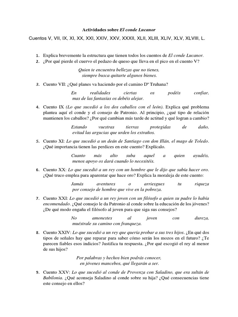 El Conde Lucanor | PDF