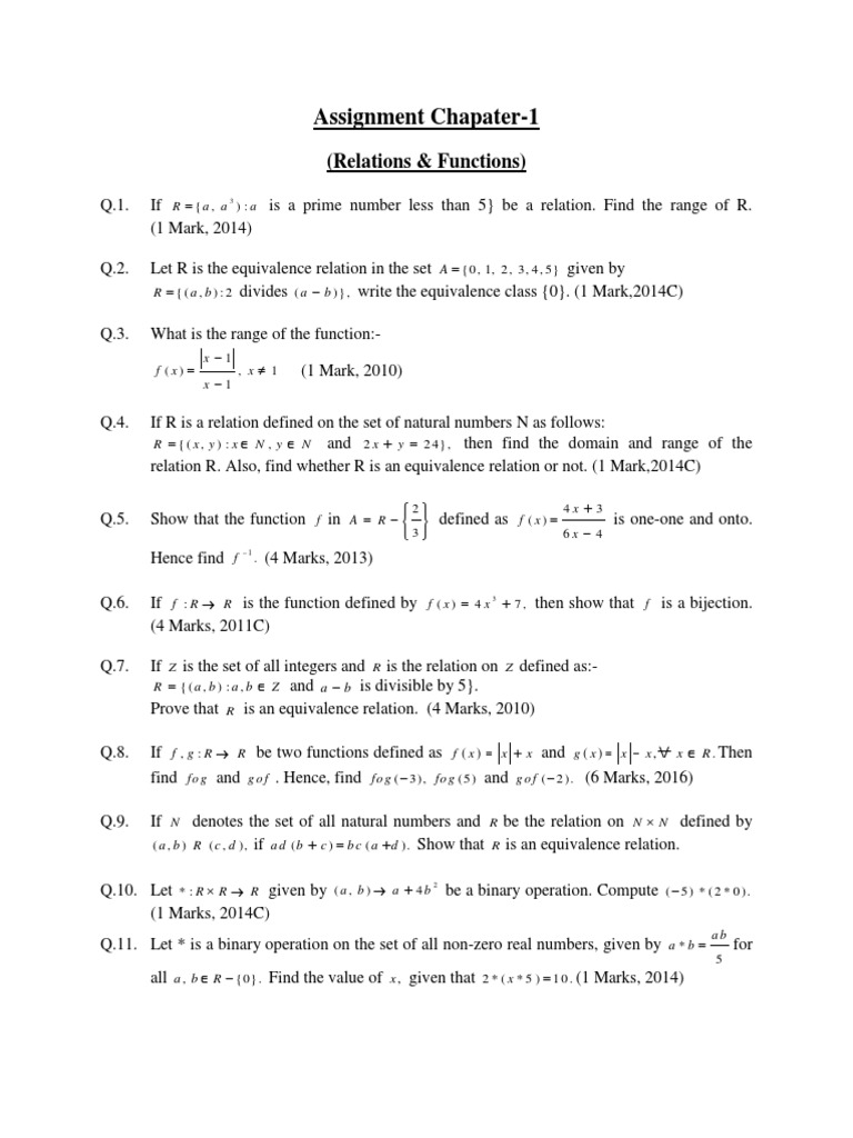 Maths Chapter1to6 Imp Question | PDF | Integer | Function (Mathematics)