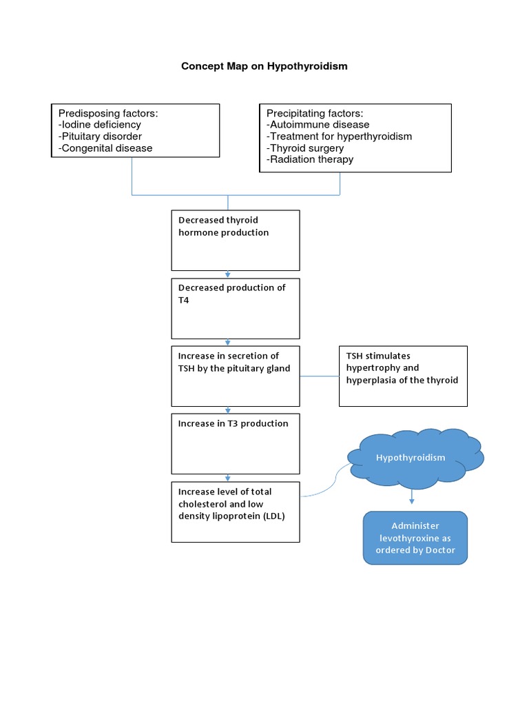 Concept Map On Hypothyroidism | PDF
