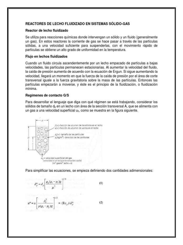 Reactores de Lecho Fluidizado | PDF | Reactor Quimico | Catálisis