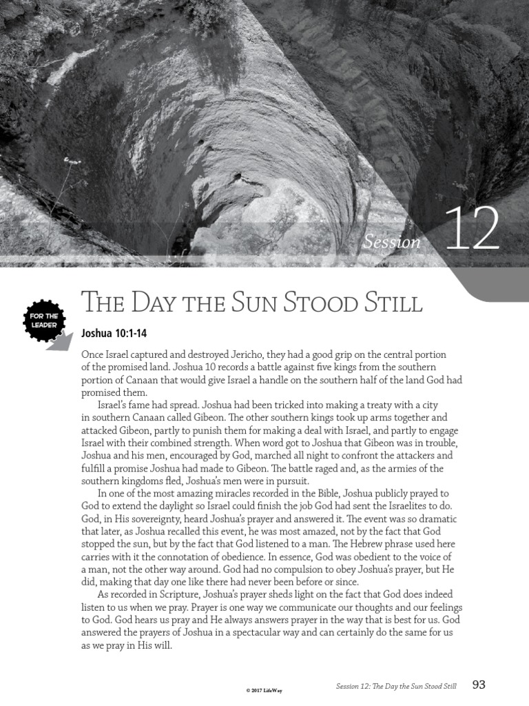 Joshua Prayer and The Sun Stood Still | PDF | Joshua | Chapters And ...