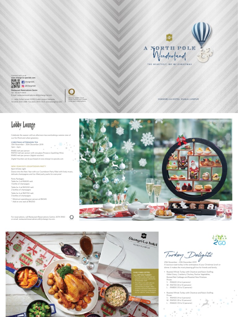 Shangri-La Festive Brochure 2019 | Download Free PDF | Buffet | Christmas