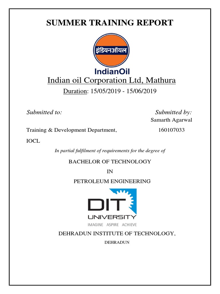IOCL Mathura Training Report | PDF | Cracking (Chemistry) | Oil Refinery