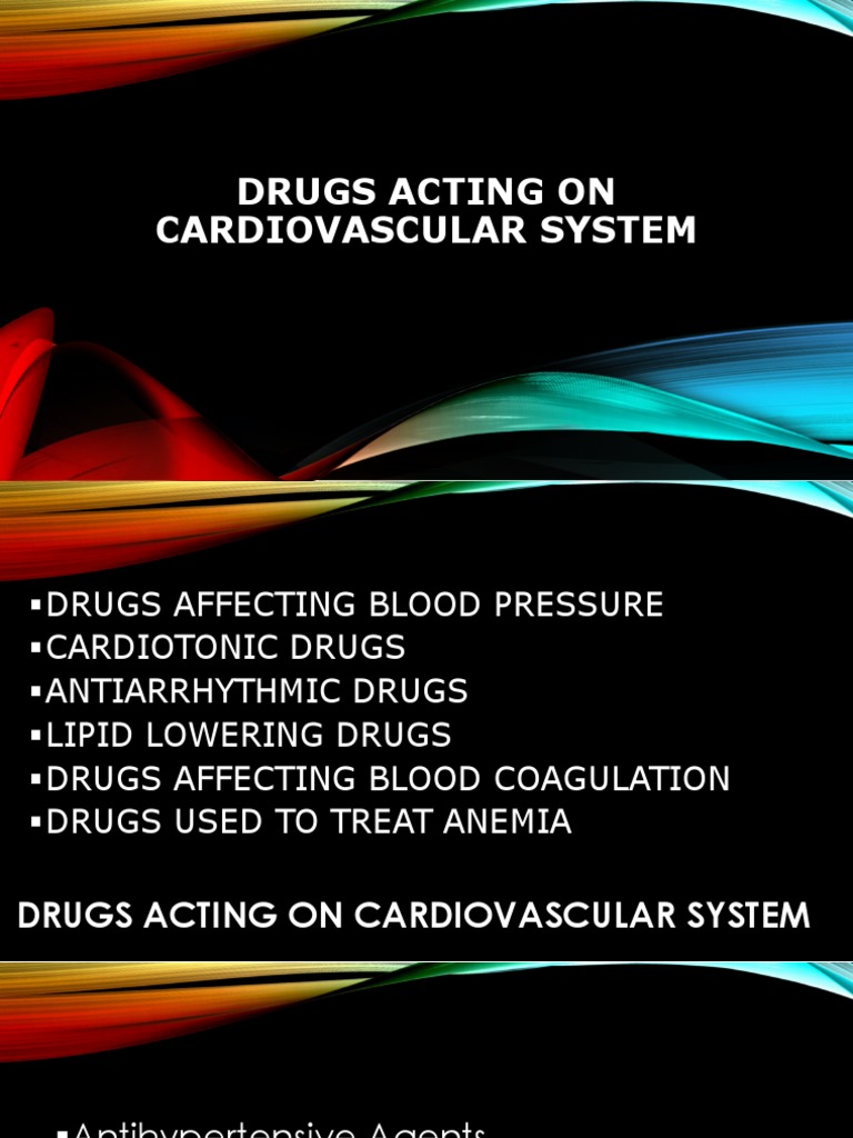 Drugs Acting On Cardiovascular System | PDF | Vasodilation | Hypertension
