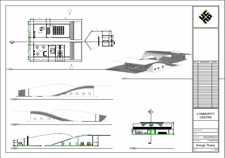 Community Centre - Sheet - Design Thesis | PDF | Buildings And ...