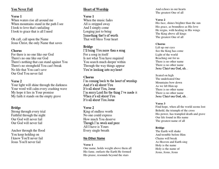 Worship Song Pdf Song Structure Jesus