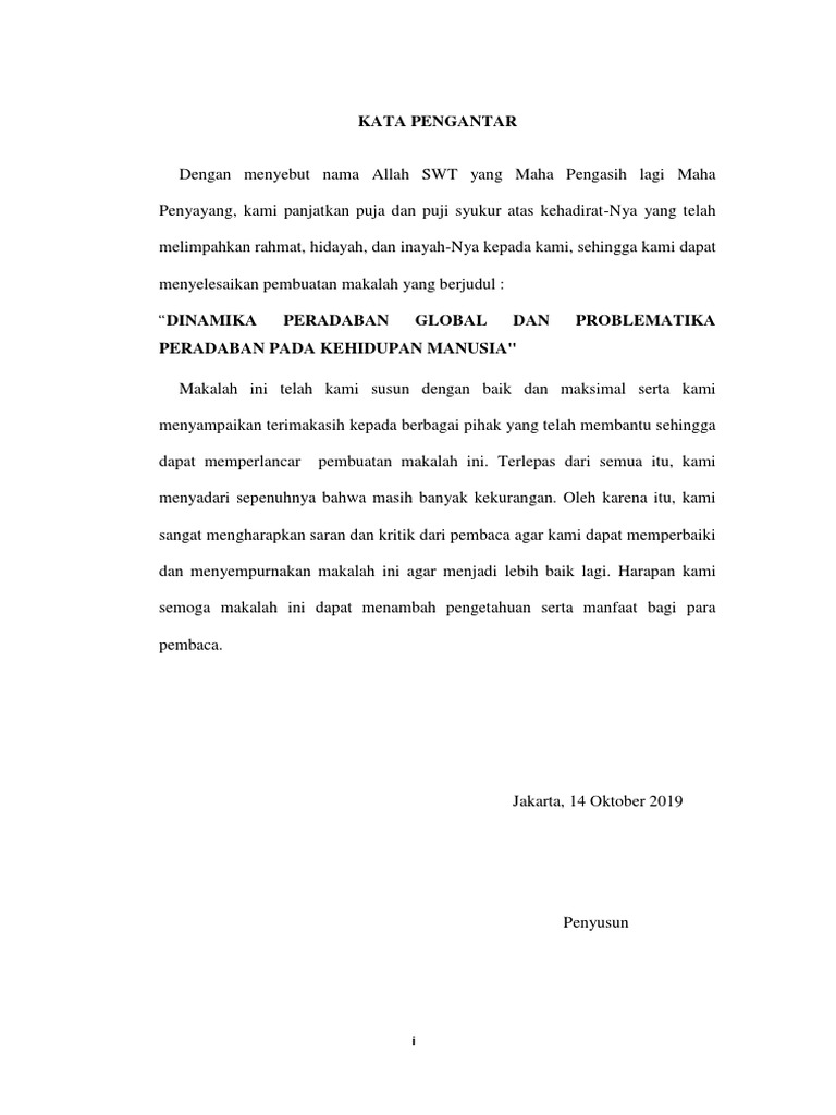 Dinamika Peradaban Global dan Problematika | PDF