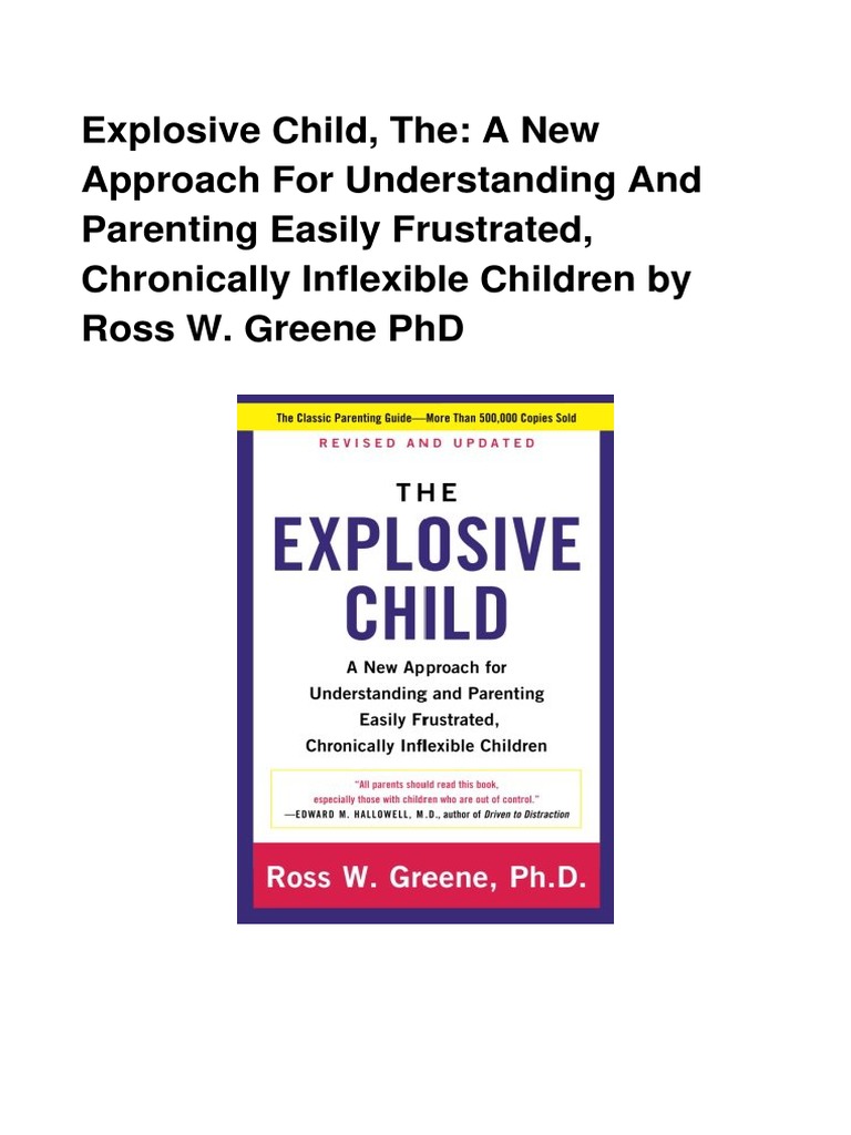 Explosive Child The A New Approach For U PDF | PDF