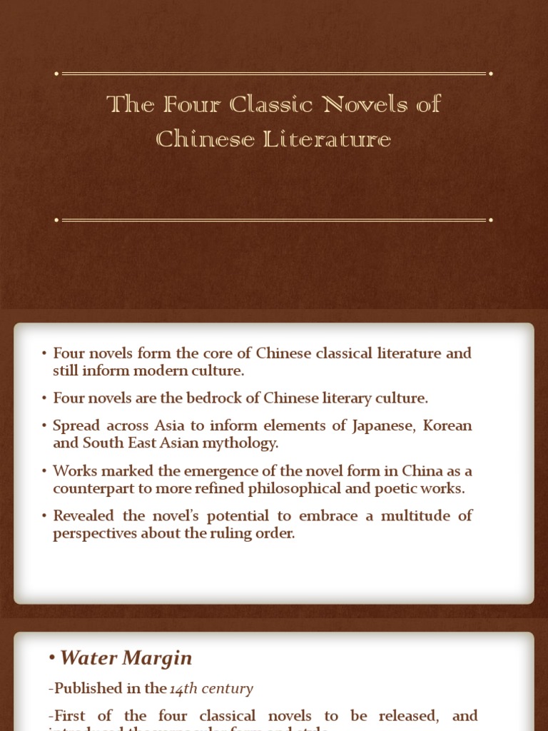 The Four Classic Novels of Chinese Literature: Exploring the Timeless ...