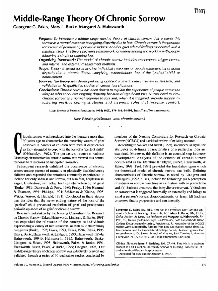 Eakes, G. G., Burke, M. L., _ Hainsworth, M. a. (1998). Middle-Range ...