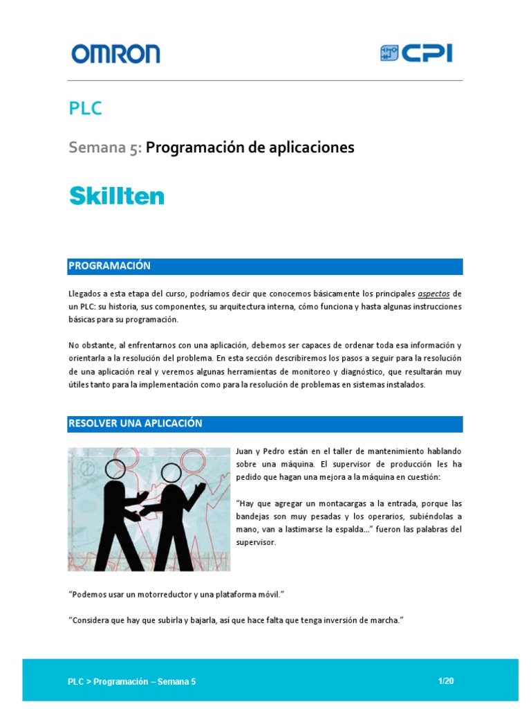 Programación de PLC: Montacargas E/S | PDF | Controlador lógico ...