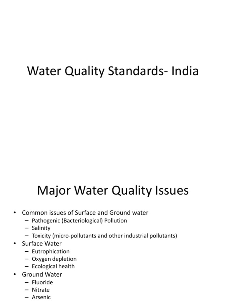 Water Quality Standards India | PDF | Drinking Water | Water Quality