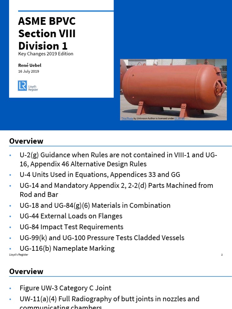 Asme 2019 Sec VIII Div 1 Key Changes | Pipe (Fluid Conveyance) | Welding