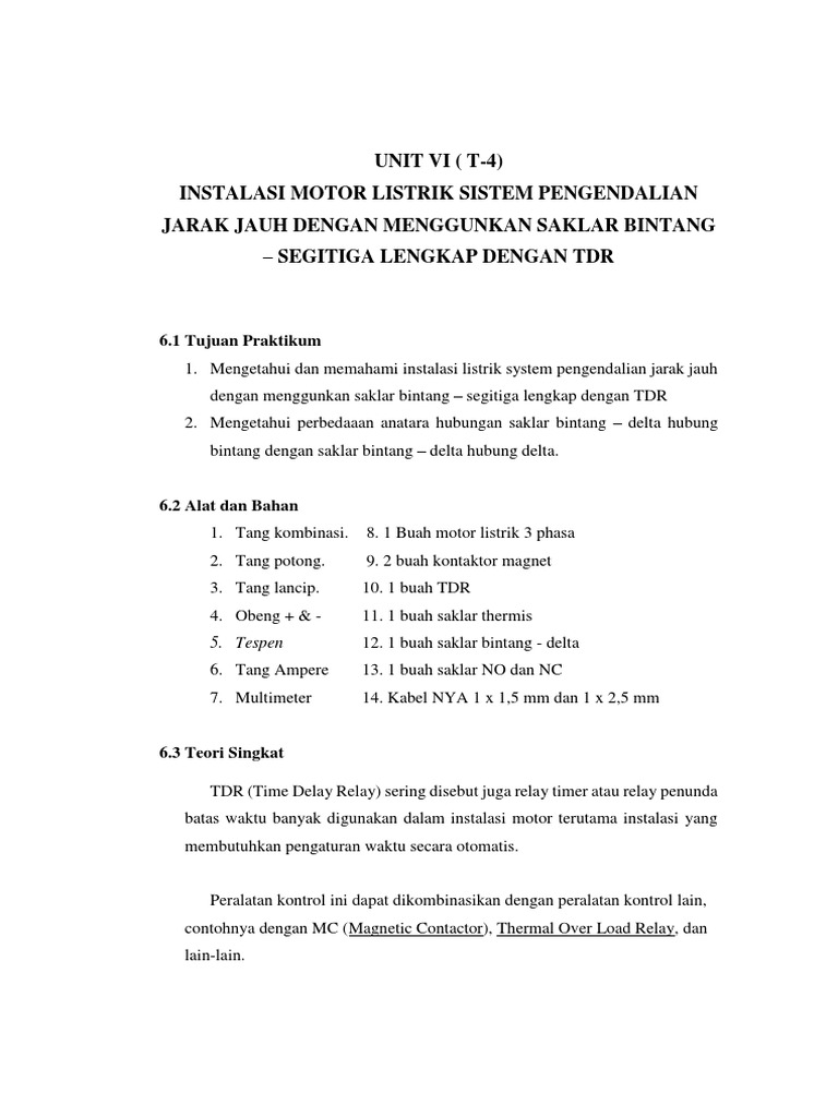 Pengaturan Motor Hubung Bintang Delta | PDF