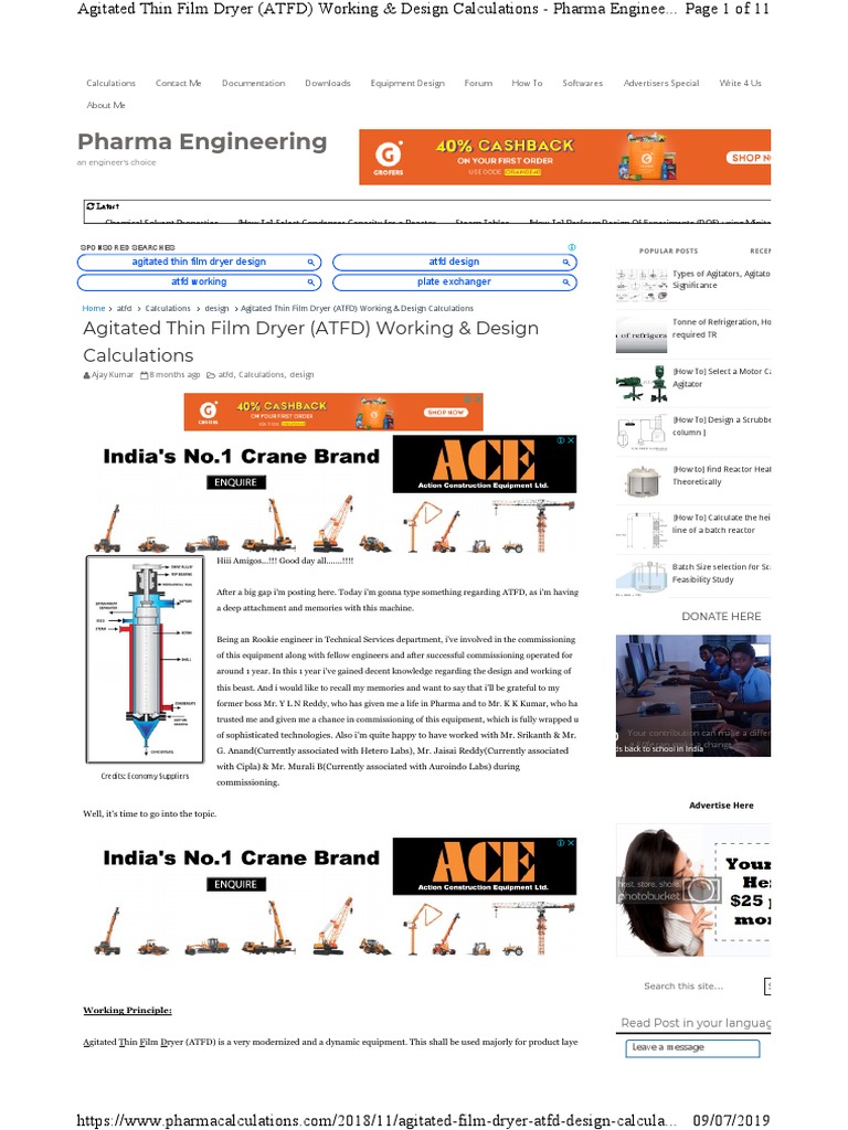 ATFD Feed Calculation | PDF | Filtration | Volume
