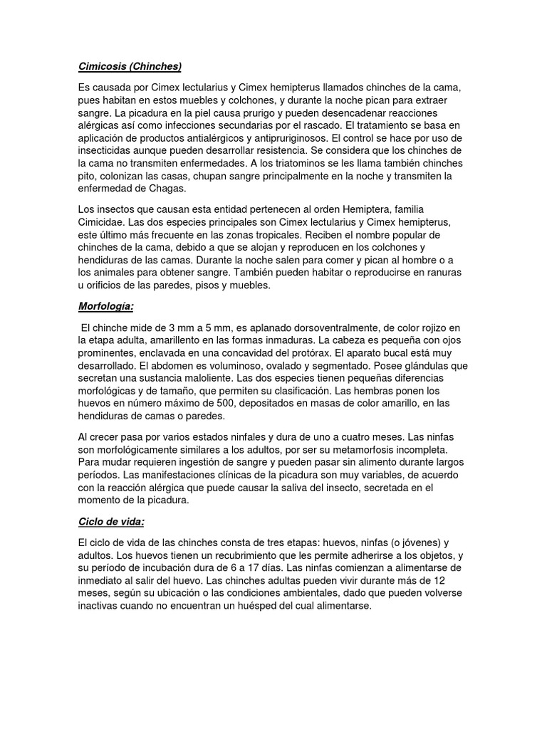 Cimicosis | PDF | Especialidades Medicas | Microbiología