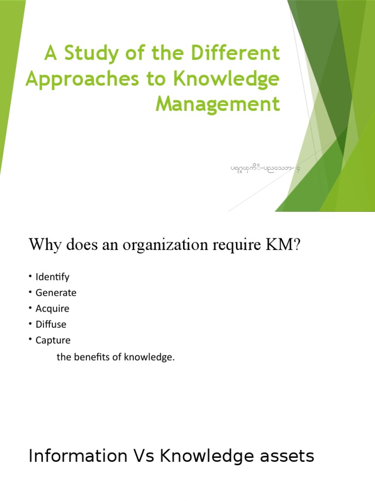 Different Approaches in Knowledge Management | PDF | Knowledge ...
