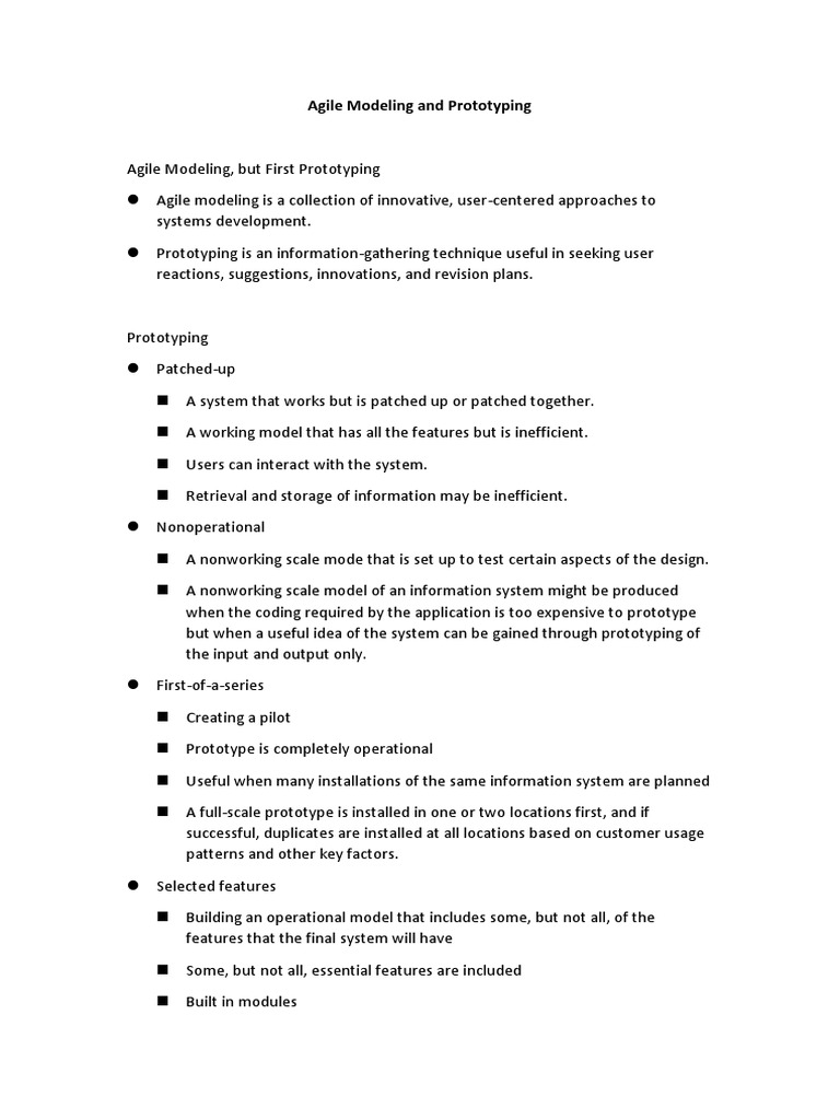 Agile Modeling and Prototyping | PDF | Software Prototyping | Agile ...