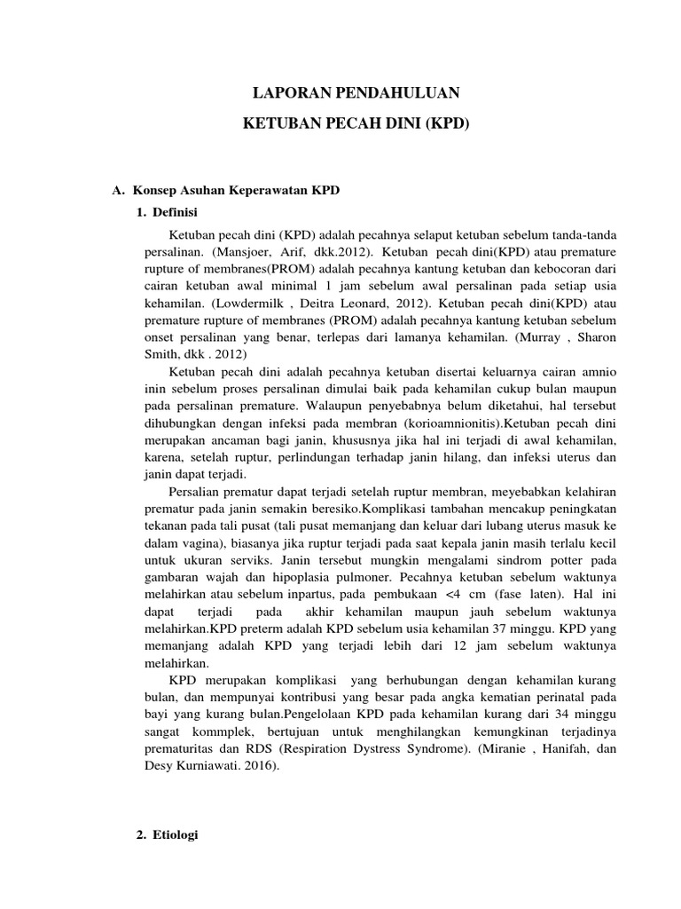 LAPORAN PENDAHULUAN KPD | PDF