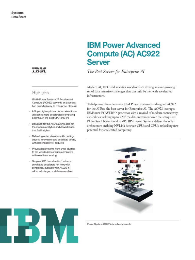 IBM Power Advanced Compute (AC) AC922 Server Data Sheet | PDF ...