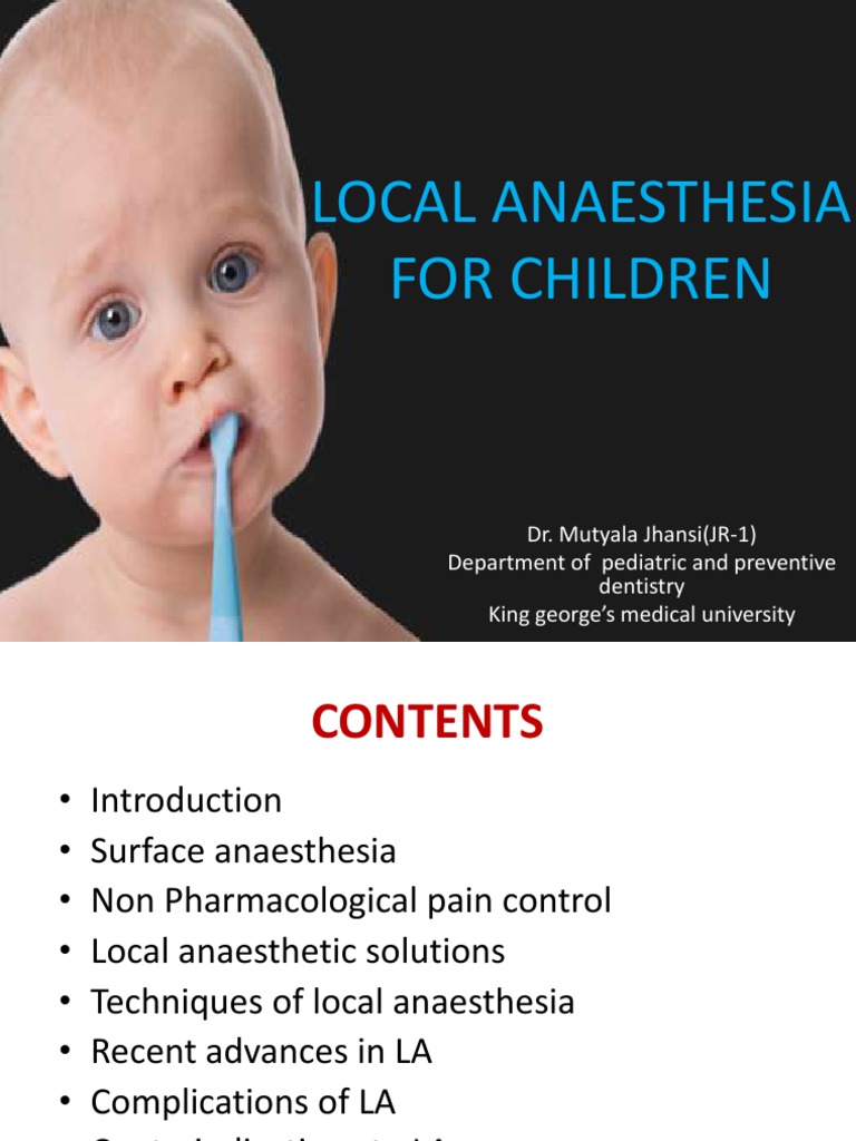 Local Anesthesia For Children | PDF | Injection (Medicine) | Clinical ...