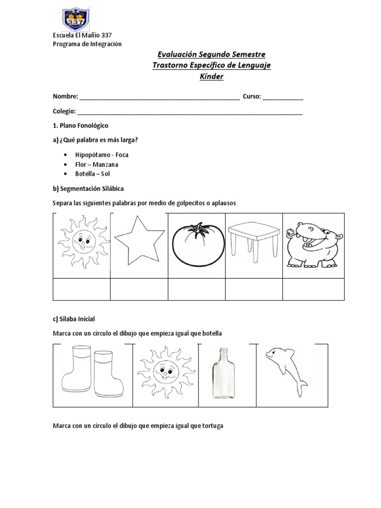 Evaluación Tel Kínder Segundo Semestre Pdf Semiótica Ciencia 6647