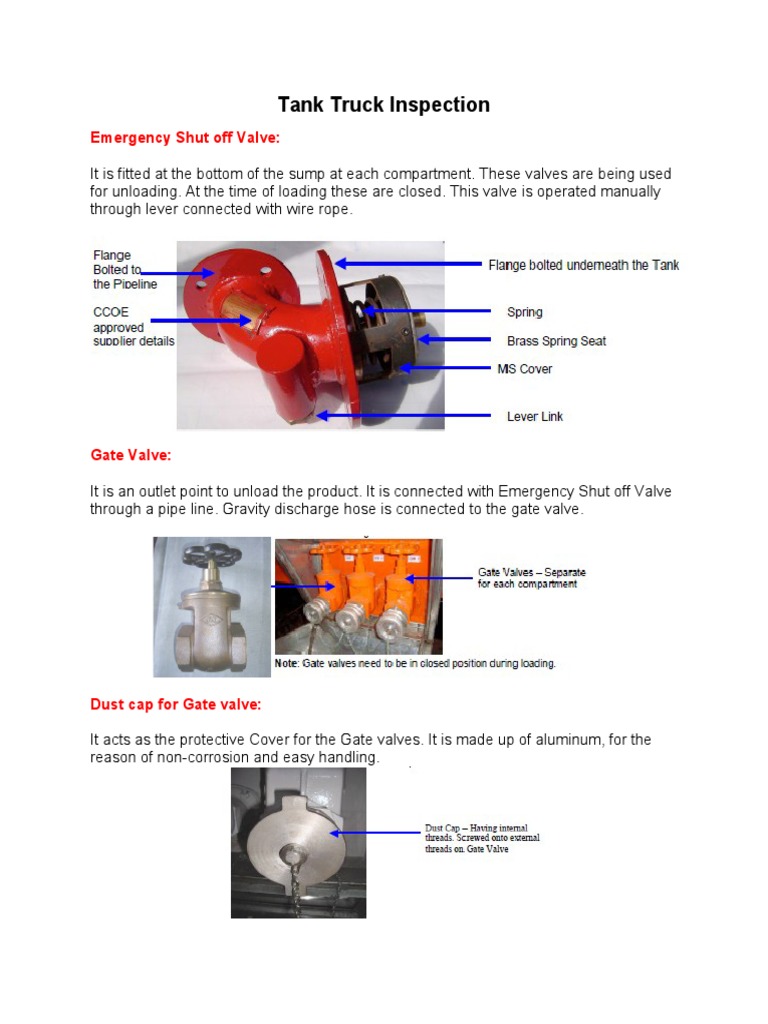 Tank Truck Inspection Manual | PDF | Valve | Fuse (Electrical)