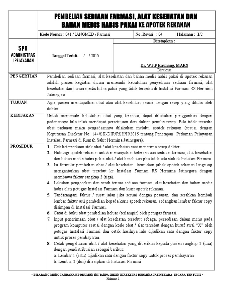 Pembelian Obat Atau Alkes Ke Apotek Rekanan Pdf