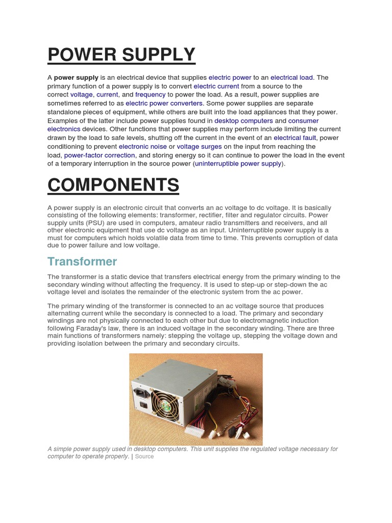 Power Supply | PDF | Power Supply | Rectifier