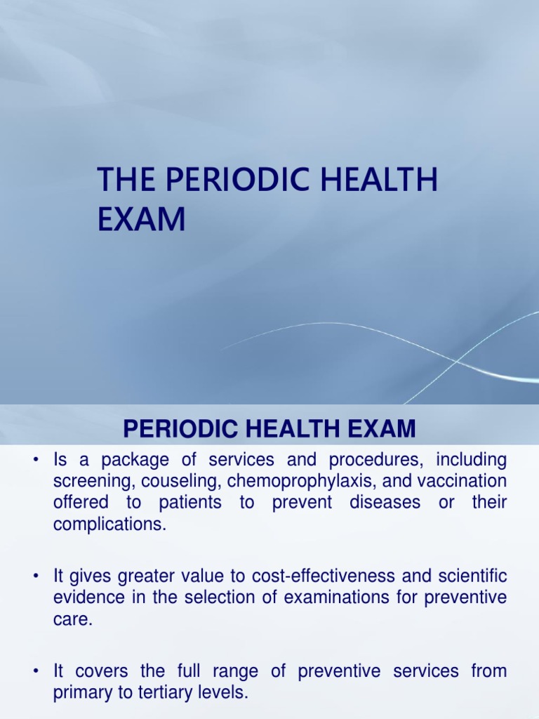 Periodic Health Exam | PDF | Alcoholic Drinks | Risk