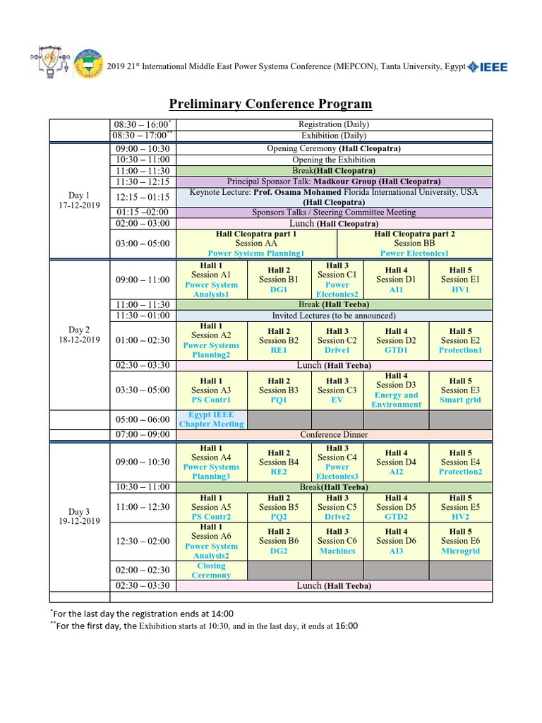 Preliminary Program - MEPCON 2019 | PDF | Power Inverter | Photovoltaic ...