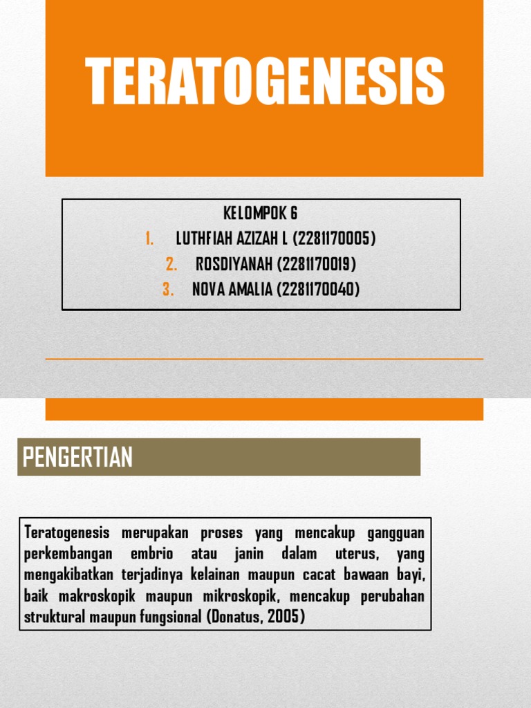 Teratogenesis: Penyebab dan Pencegahan | PDF