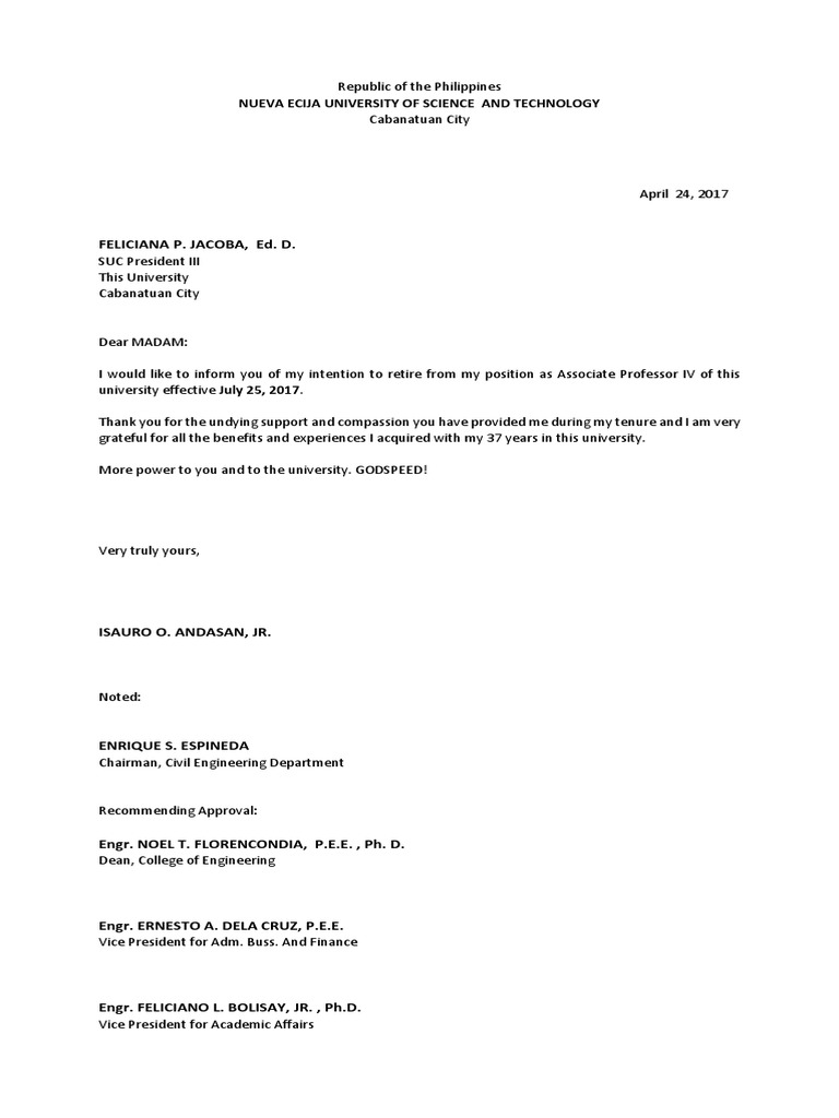 Retirement Letter | PDF