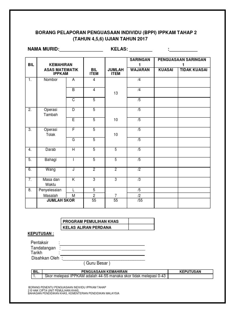Borang Bppi Ippkam | PDF