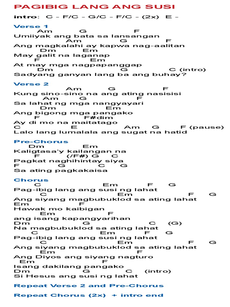 Pag Ibig Lang Ang Susi Chords | PDF