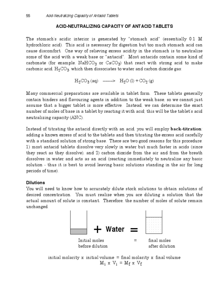 17 Antacid v07 | PDF | Molar Concentration | Titration