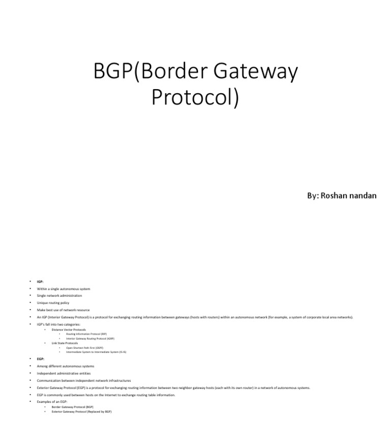 BGP (Border Gateway Protocol) | PDF