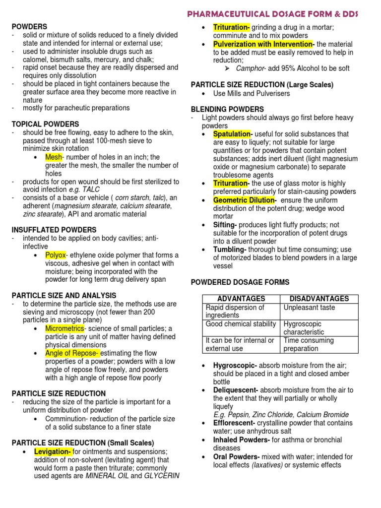 Dosage Forms Module 1 | PDF | Tablet (Pharmacy) | Physical Sciences
