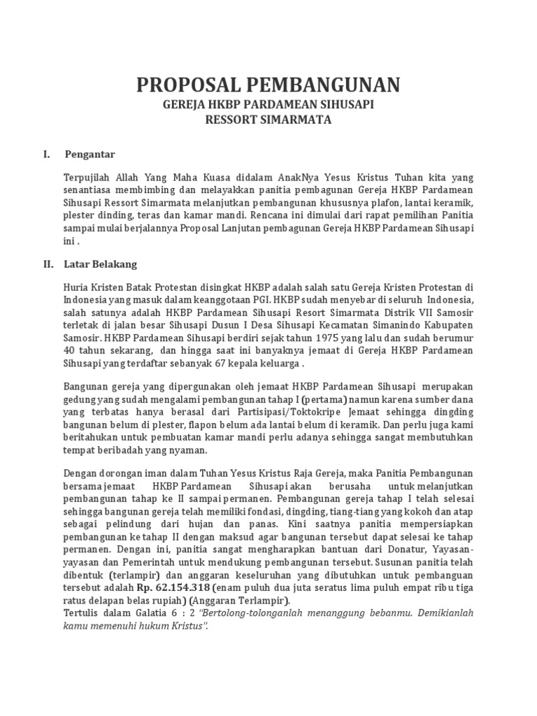 Proposal Pembangunan | PDF