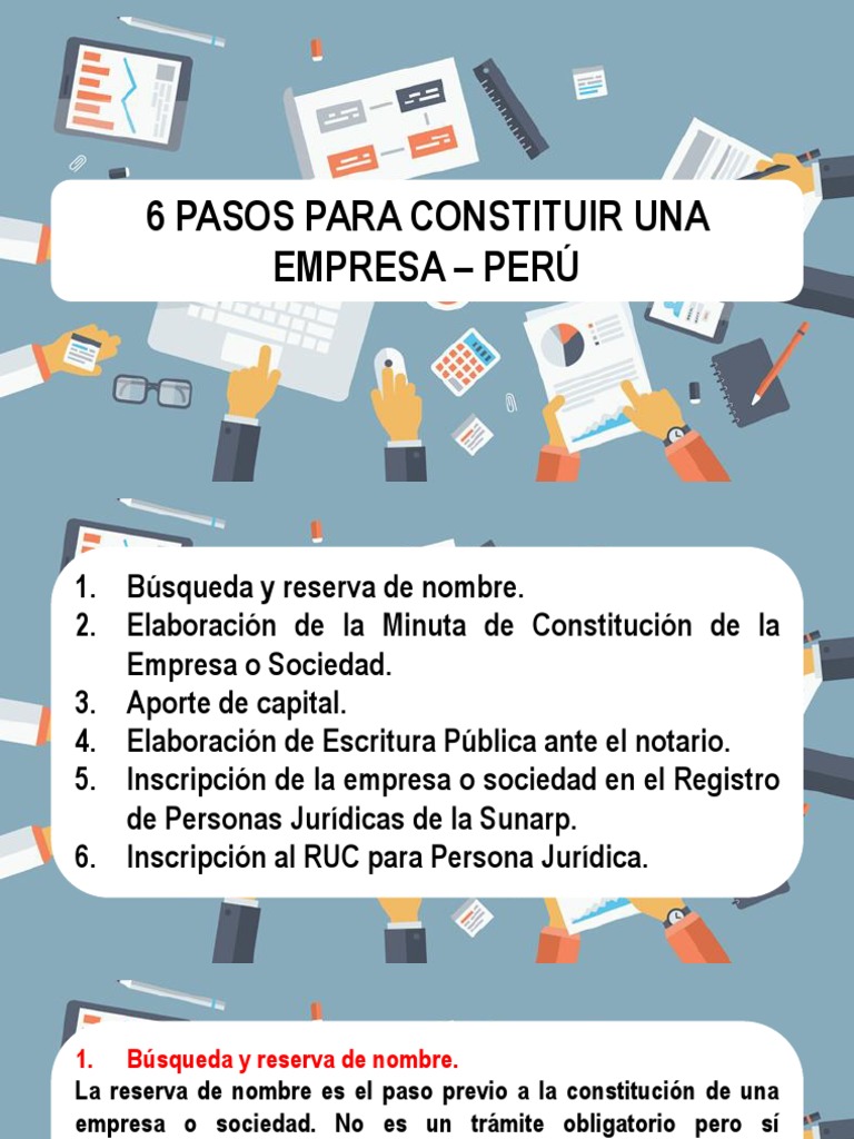 6 Pasos para La Constitución de Una Empresa en Peru | PDF | Gobierno | Economias