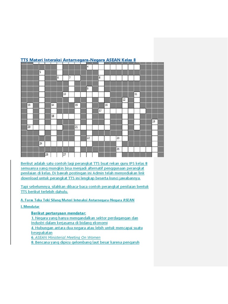 TTS Interaksi ASEAN Kelas 8 | PDF