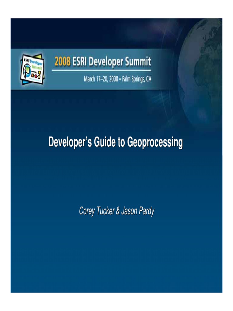 Developers Guide To Geoprocessing PDF | PDF | Arc Gis | Parameter (Computer Programming)