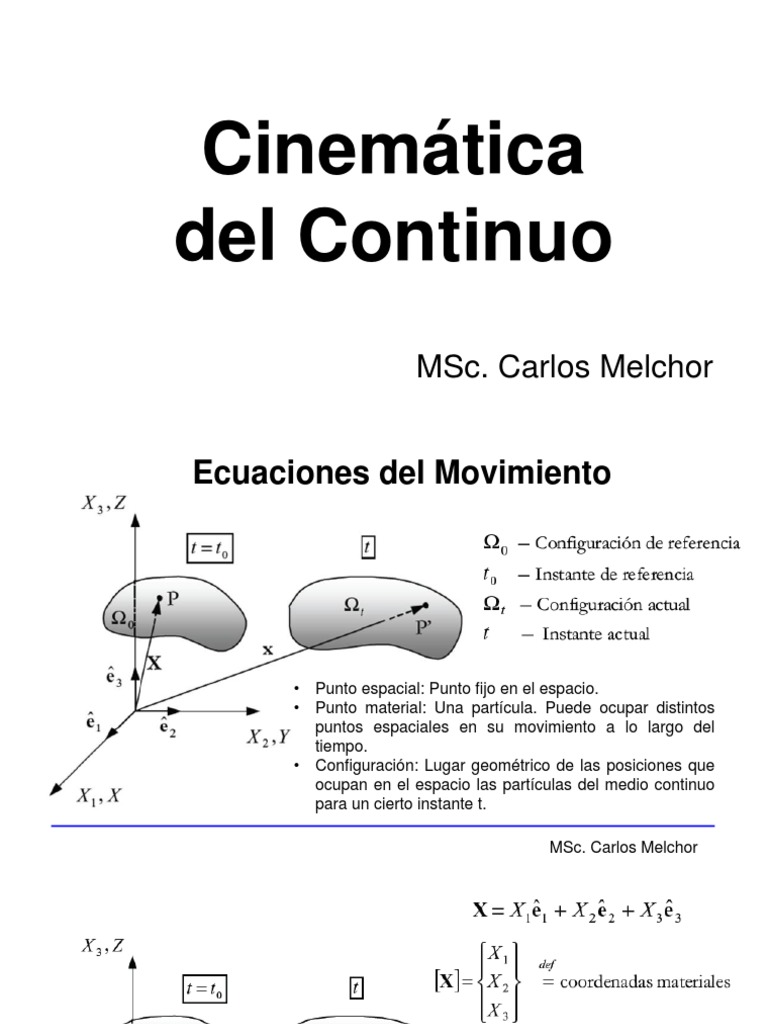 2-Cinematica Del Continuo | PDF | Velocidad | Mecánica de Medios Continuos