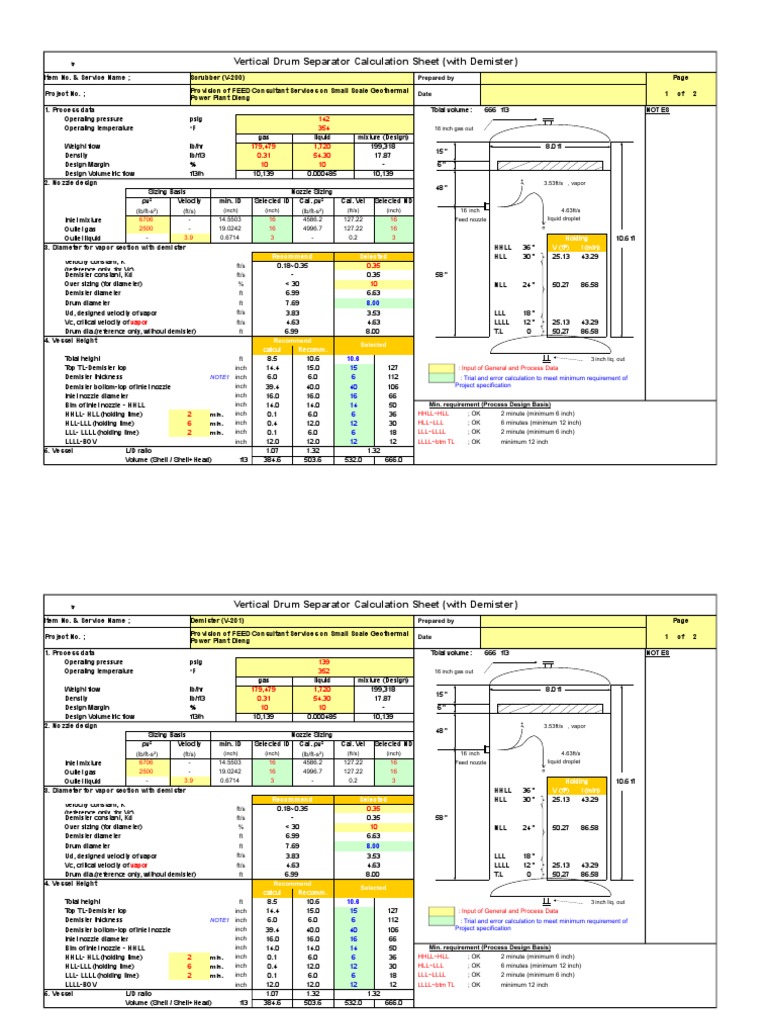 Scrubber and Demister Sizing - Form 2 | PDF | Soft Matter | Liquids